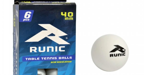 Bolas de Ping Pong PVC RUNIC , 6 unidades Blancas